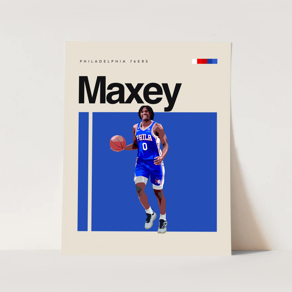 Tyrese Maxey Digital Poster | Modern 76ers NBA Wall Art – ShootYourShotArt